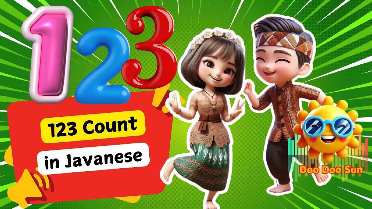 123 Count in Javanese | Ji Ro Lu Fun Counting Song for Kids | Easy ...