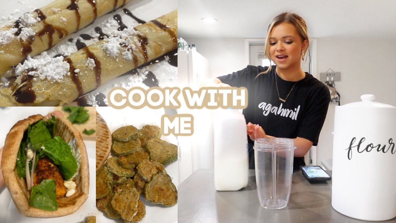 COOK WITH ME! Crepes, Gyros and Air Fried Pickles - YouTube