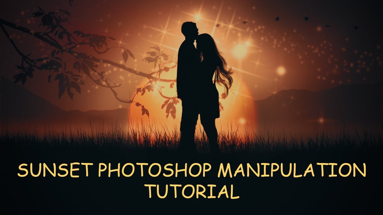 SUNSET PHOTOSHOP MANIPULATION - silhouette technique - YouTube