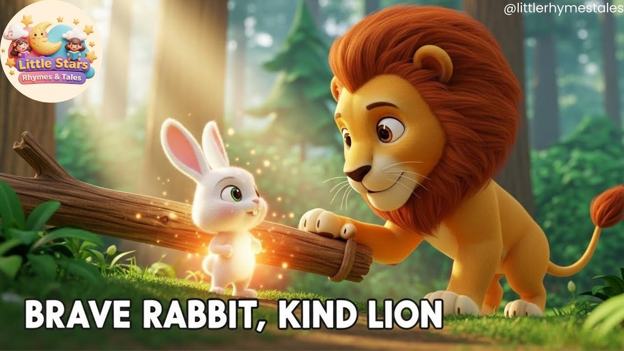 Rabbit and Lion Moral Story for Kids | Courage and Kindness Lesson ...