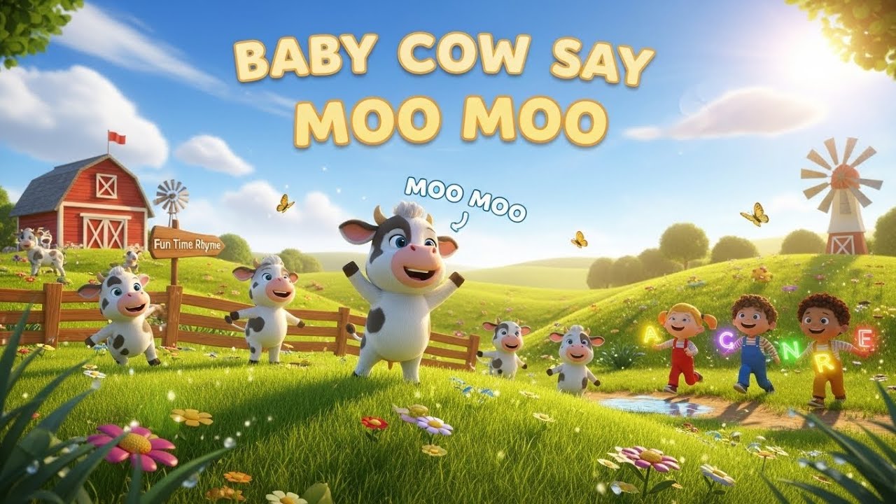 Baby Cow Say Moo Moo 🐄👶🎵 | Fun Animal Sounds for Kids & Toddlers 🌈 ...