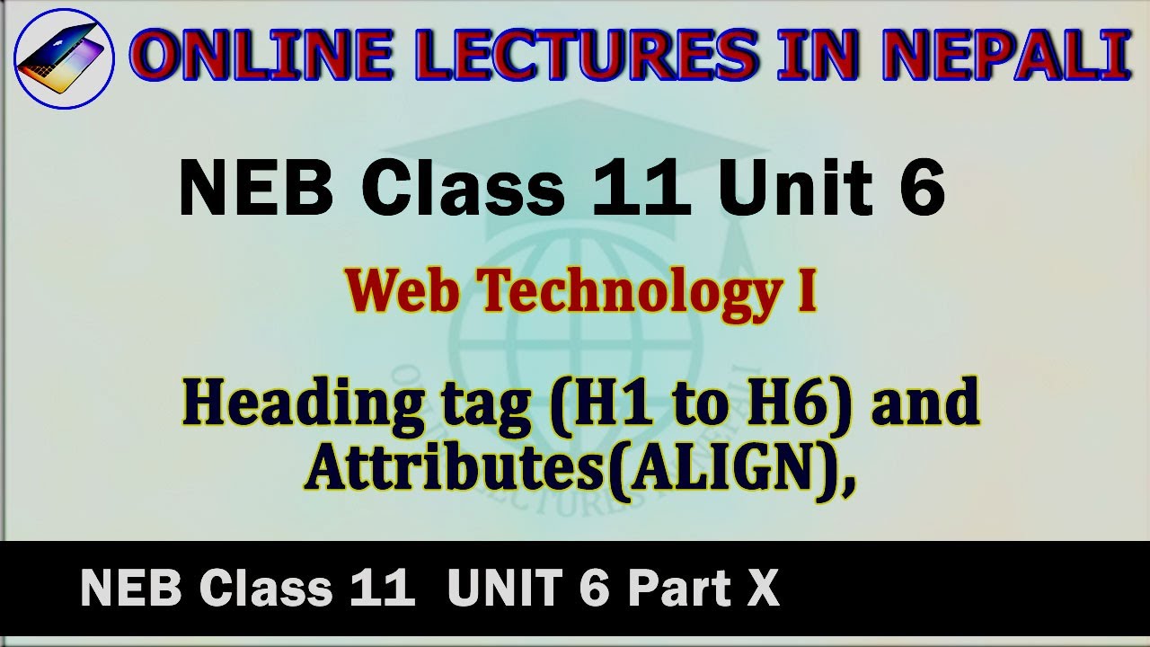 Web10 Heading H1 H6 And Attribute Align In Html Neb Class 11 Notes Htmlheadings