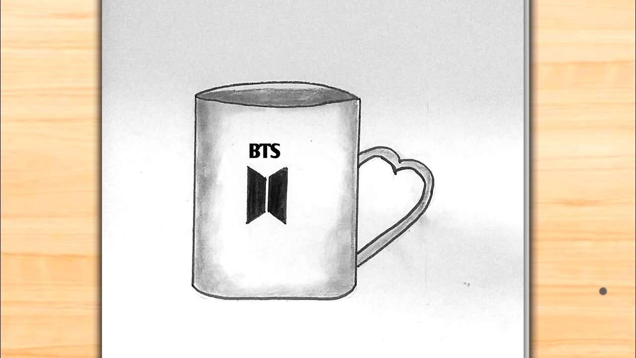 BTS Cup Drawing - pencil sketch / how to draw Cup Bts / BTS Army ...
