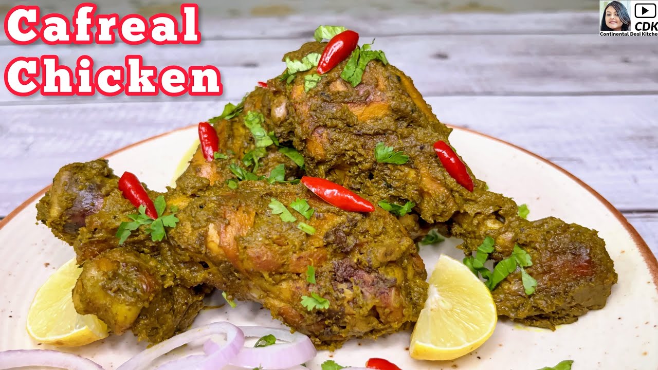 Goan Cafreal Chicken | Goan Spicy Chicken Recipe | Green Masala Chicken ...