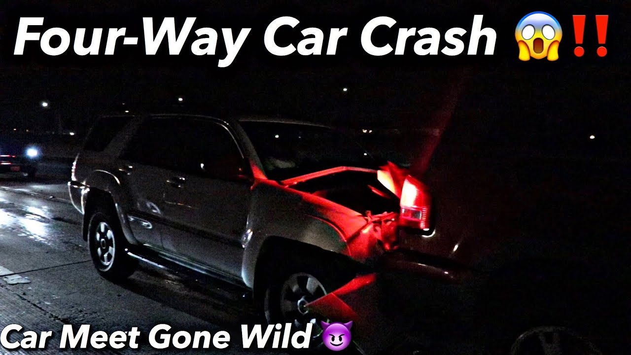Four Cars Crash On Freeway + Wild Car Meet - YouTube