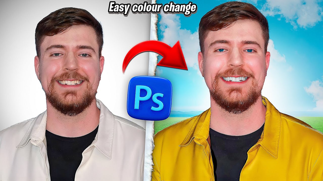 HOW TO DO T SHIRT COLOUR CHANGE IN PHOTOSHOP LIKE MR BEAST THUMBNAIL ...