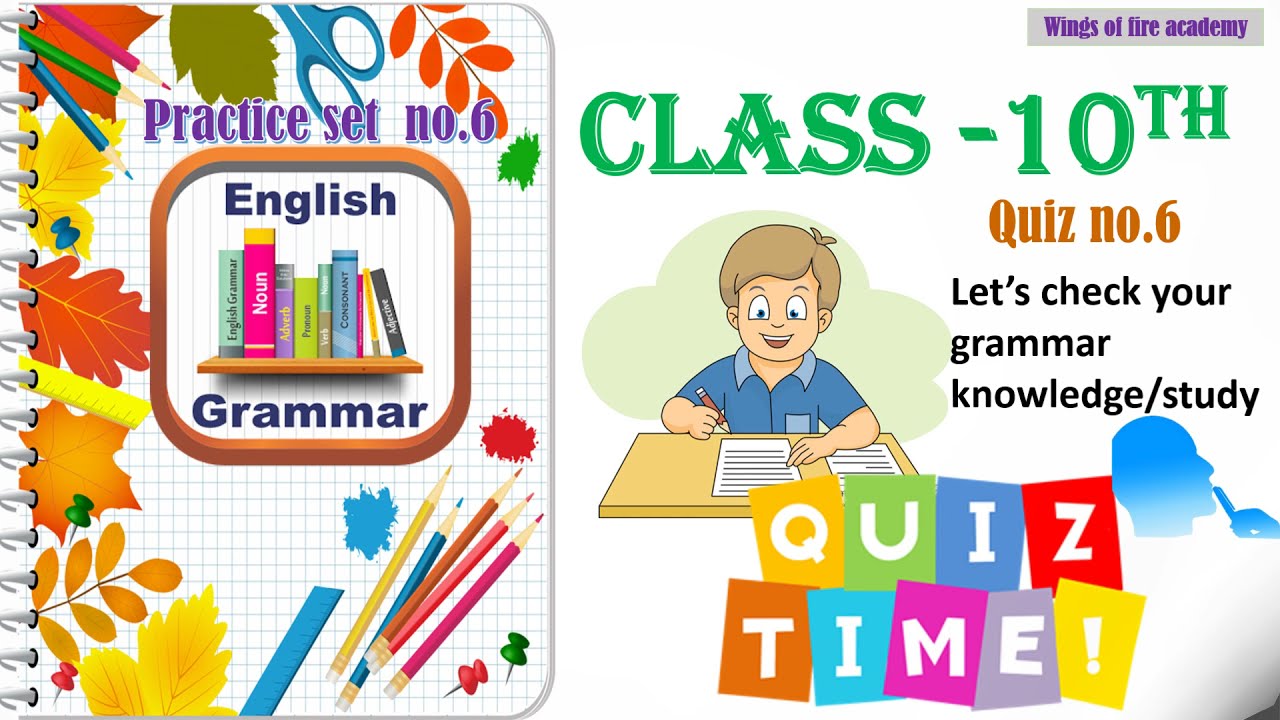 10th Class English grammar practice set-6, quiz no.6 - YouTube