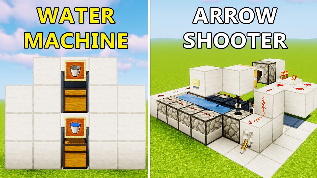 Minecraft: 3 Redstone Build (Arrow Shooting Machine) - YouTube