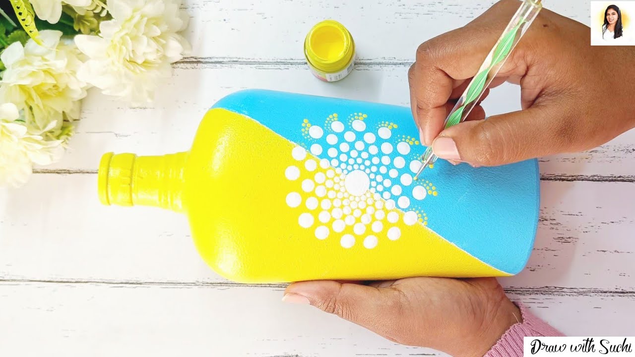 DIY Simple Bottle Art for Beginners| Mandala art| Bottle Craft # ...