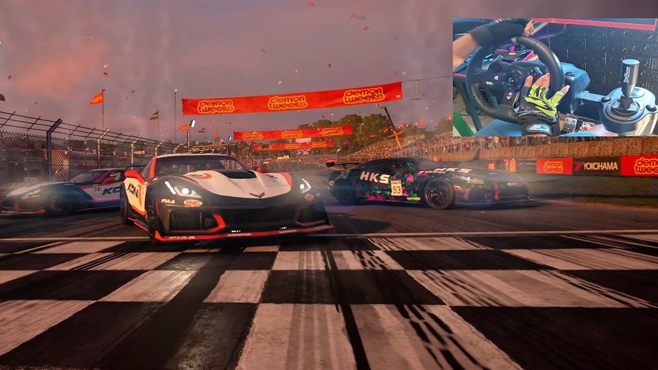 GRID LEGENDS I 3 VOLTAS DE CORVETTE I COM VOLANTE G920 - YouTube
