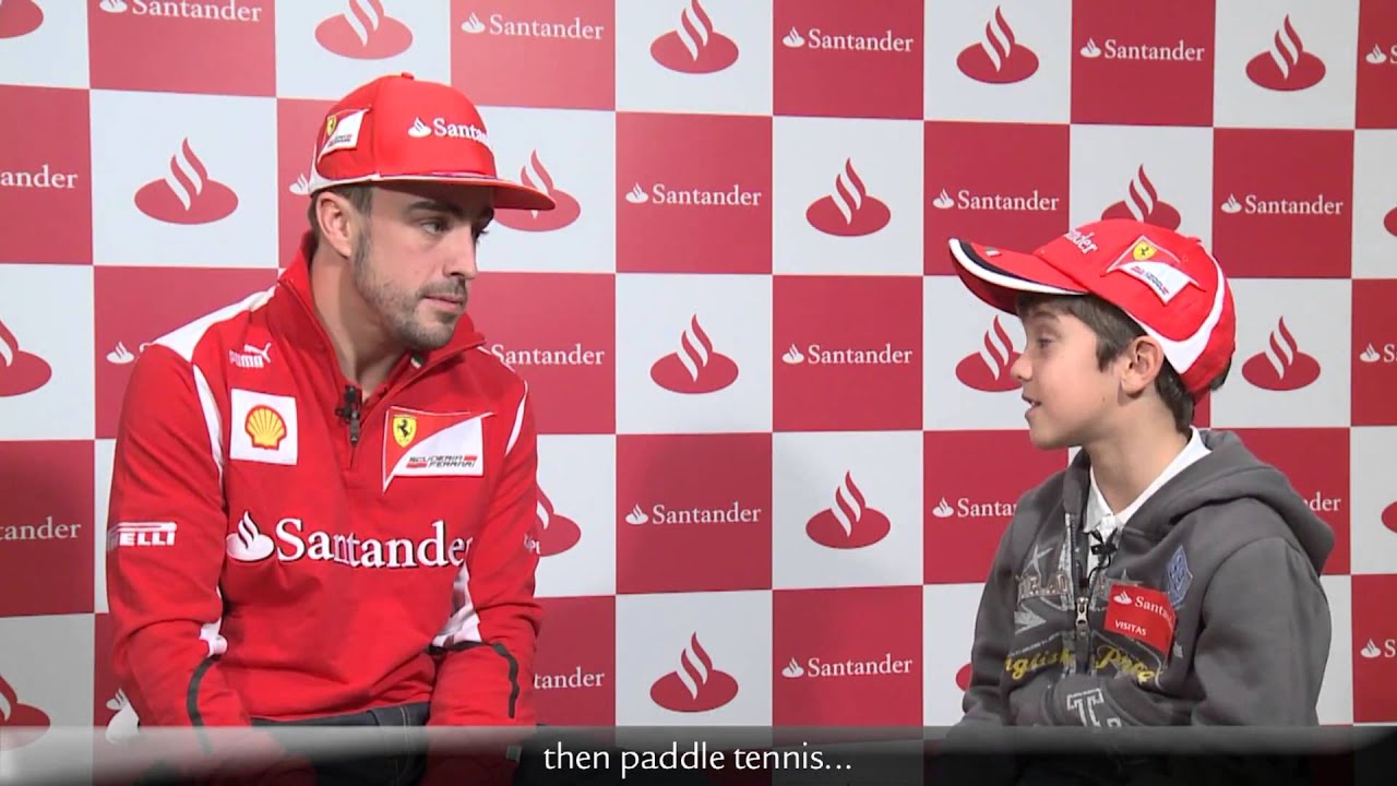 F1 2012 - A kid interviews Ferrari driver Fernando Alonso (Santander ...