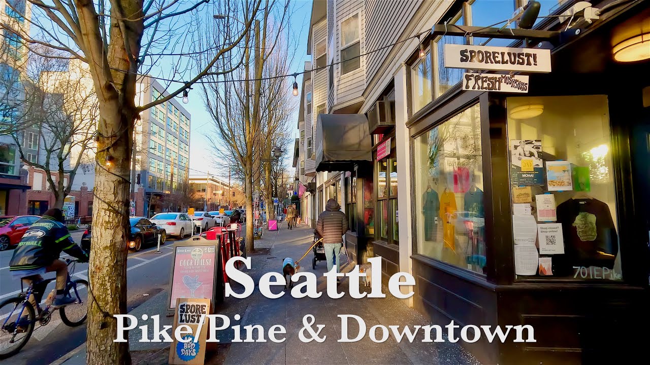 Seattle 🇺🇸 Pike/Pine Neighbourhood and Downtown Walking Tour [4K ...