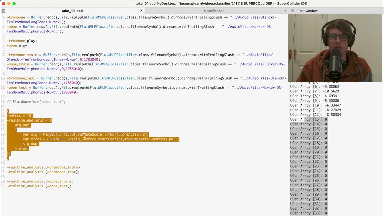 Classifying Sounds using a Neural Network in SuperCollider - YouTube