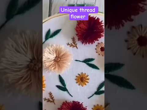 very unique thread flower 🌸 embroidery tutorial #embroidery #embroiderydesign