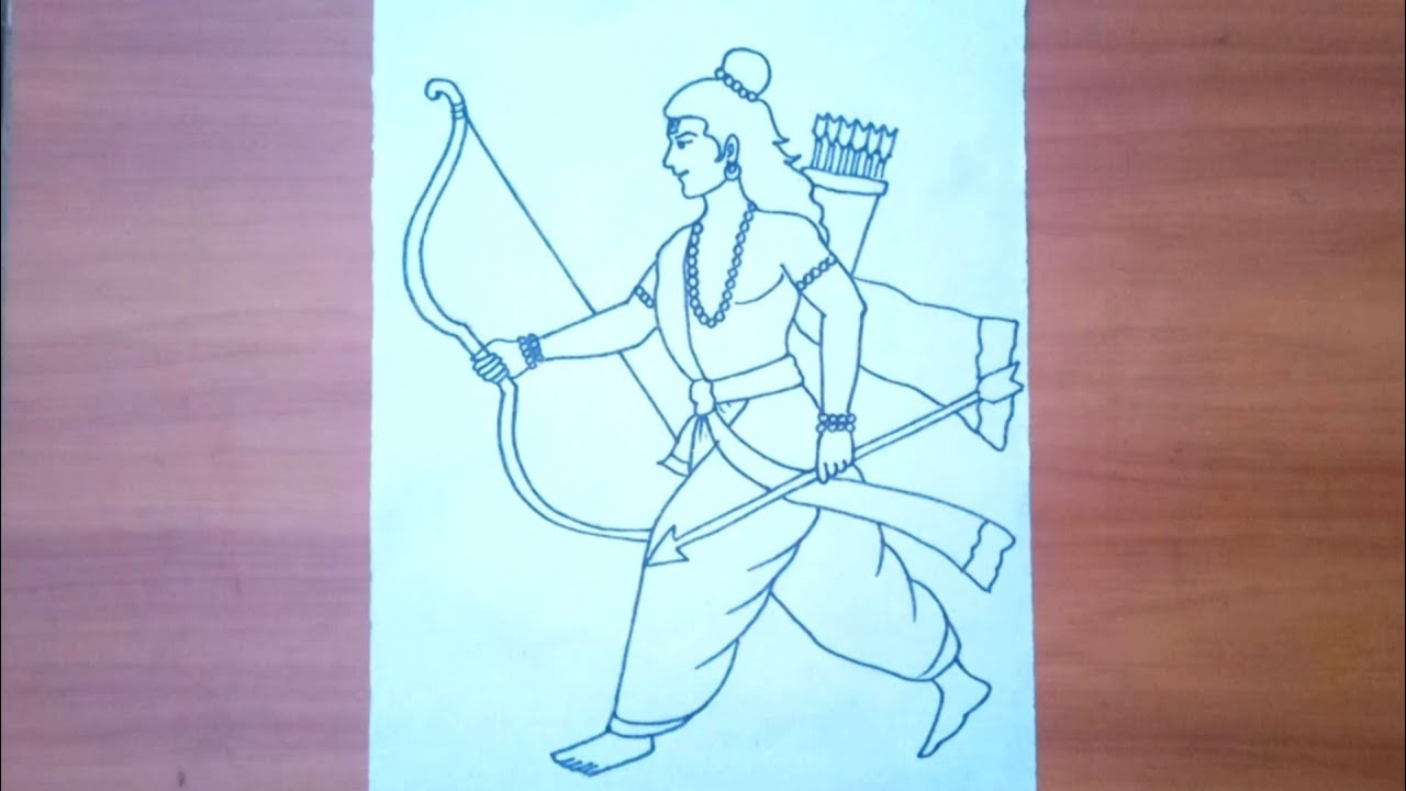 How to draw lord Shree Ram step by step ll Shree Ram outline drawing ...