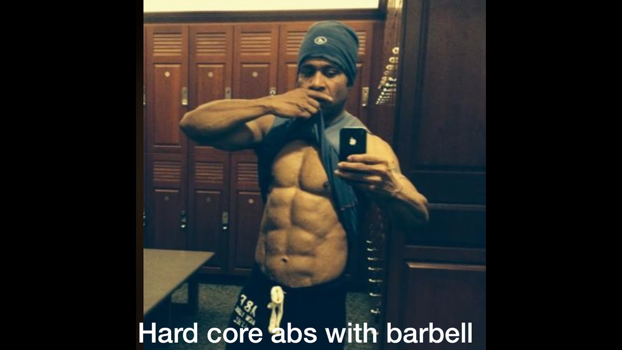 Abs, oblique and core with barbell - YouTube