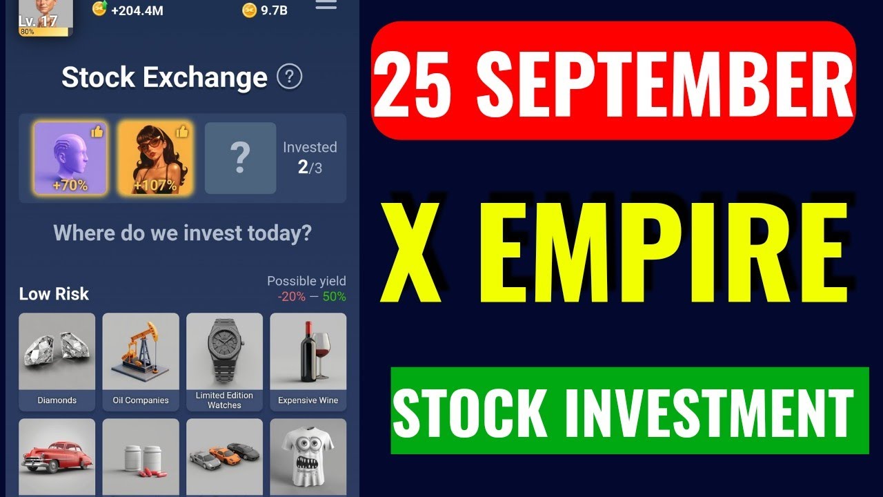 X Empire Investment Fund Today 25 September | Musk Empire Daily Combo ...