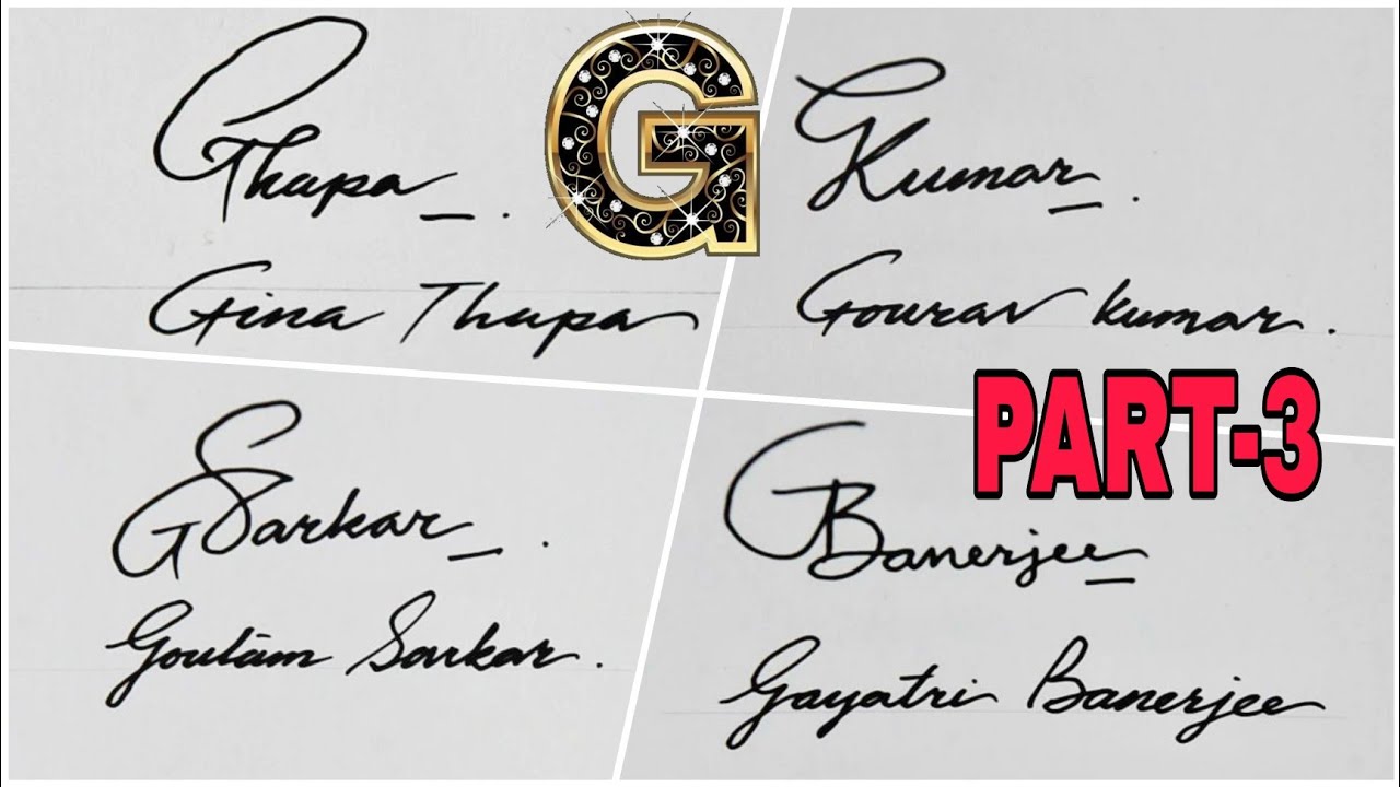 Beautiful Signature (PART-3) | Signature of alphabet G || Anup ...