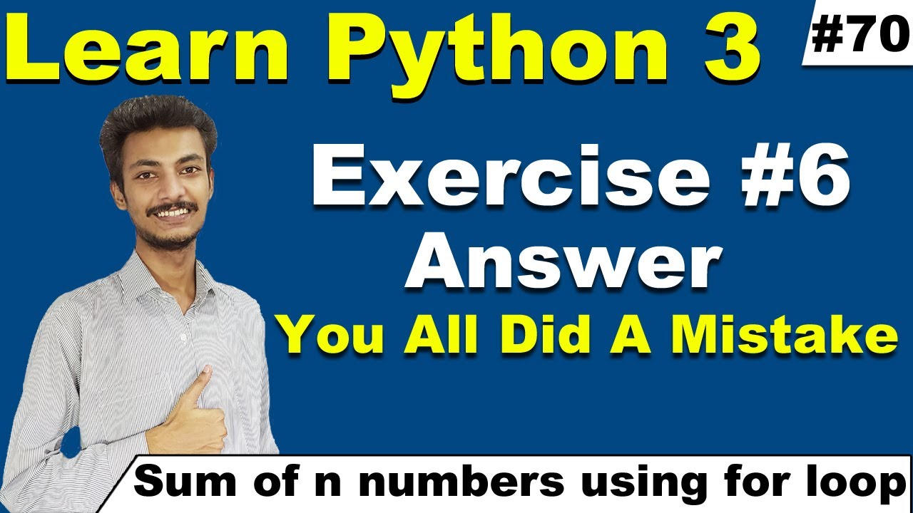 Exercise 6 Answer Python Programming Python Tutorial For Beginners In 1172