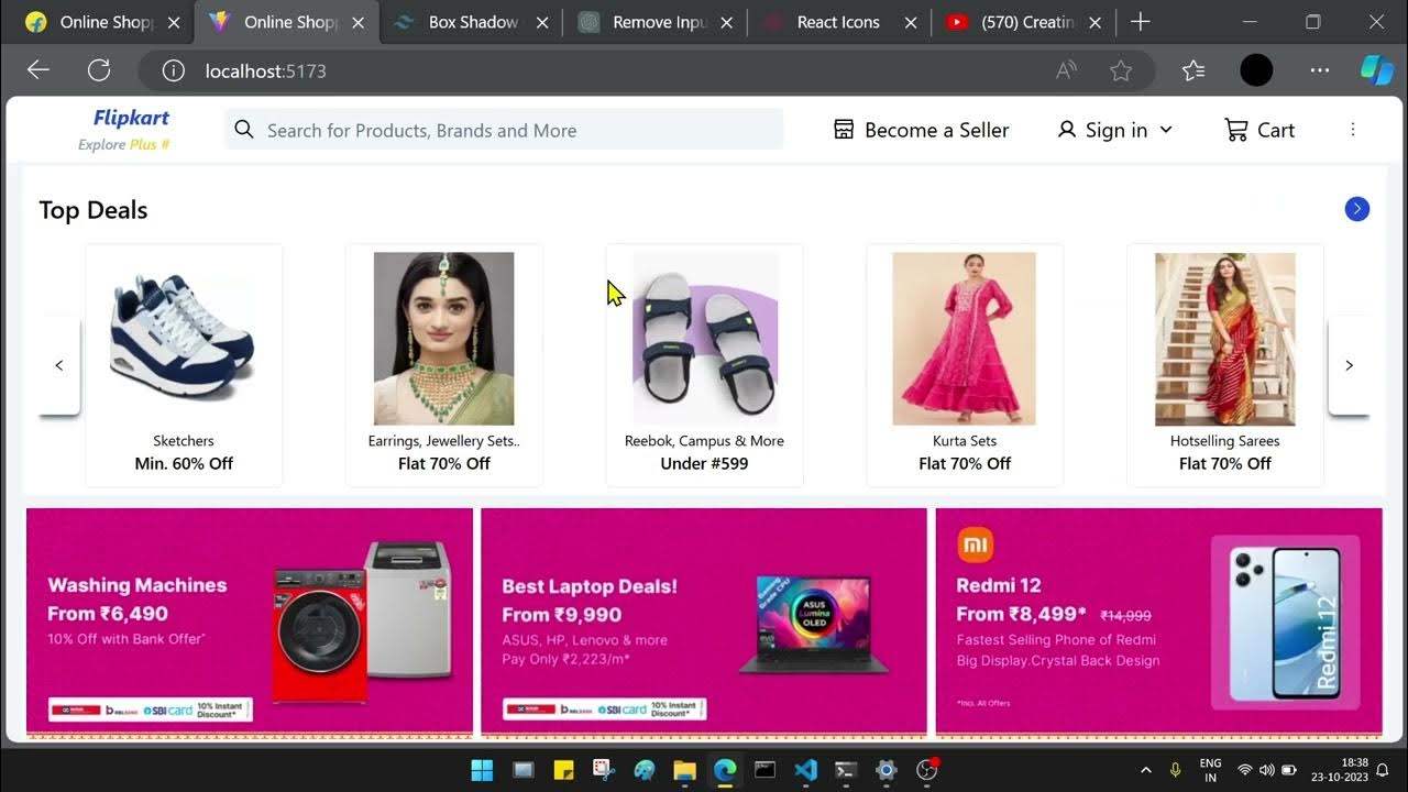 Creating flipkart clone Day #2 | ReactJs | Tailwind css - YouTube