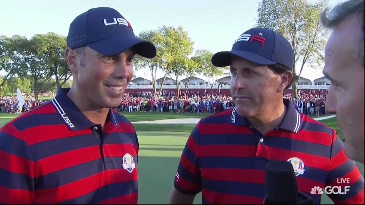 Matt Kuchar and Phil Mickelson post-match interview - YouTube