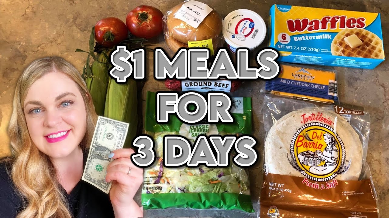 Extreme Grocery Budget Challenge | 3 Days of $1 Meals | $9 Total for 1 ...