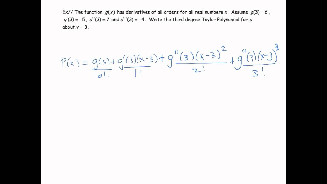 Taylor Series Centered At X A YouTube