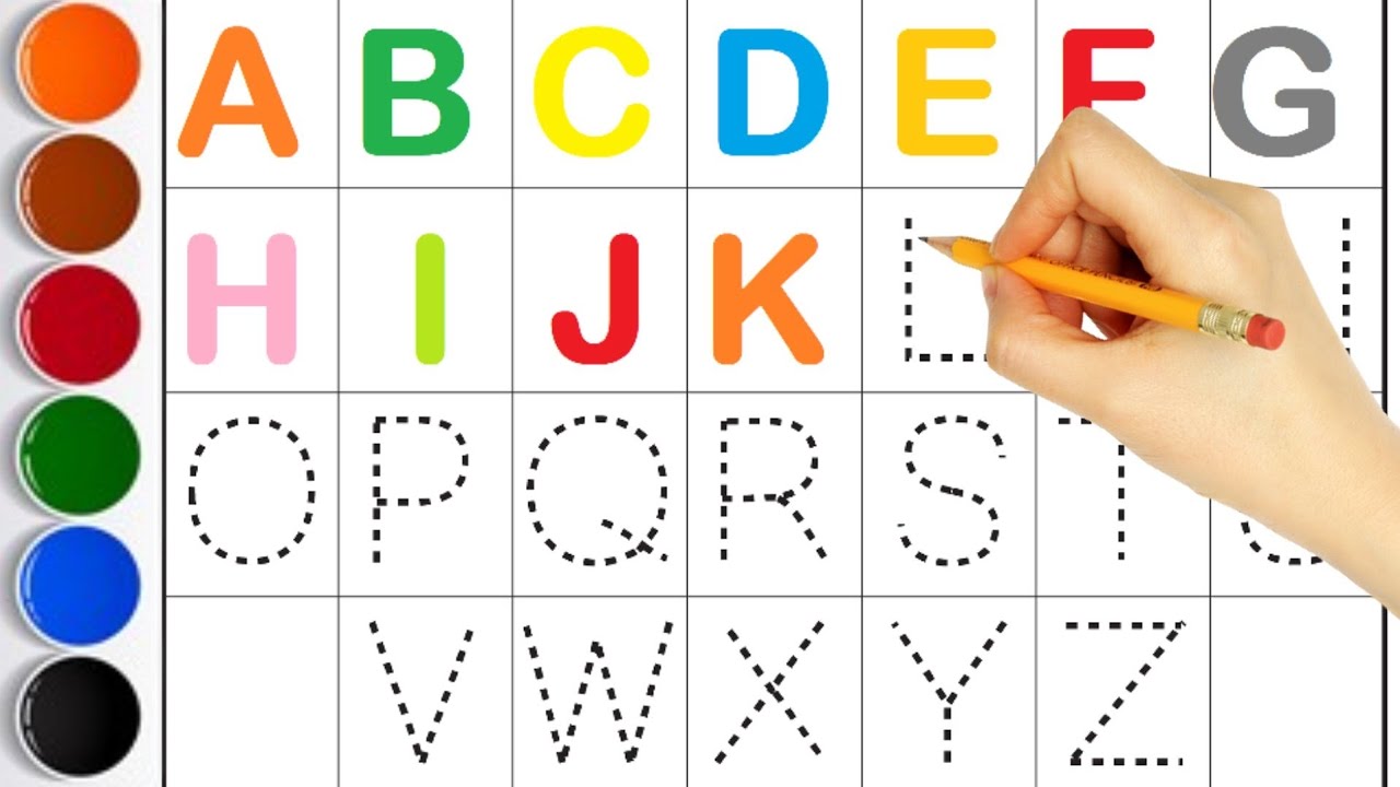 abcd,abcde,abcdefgh, kids learn video, alphabets writing practice with ...
