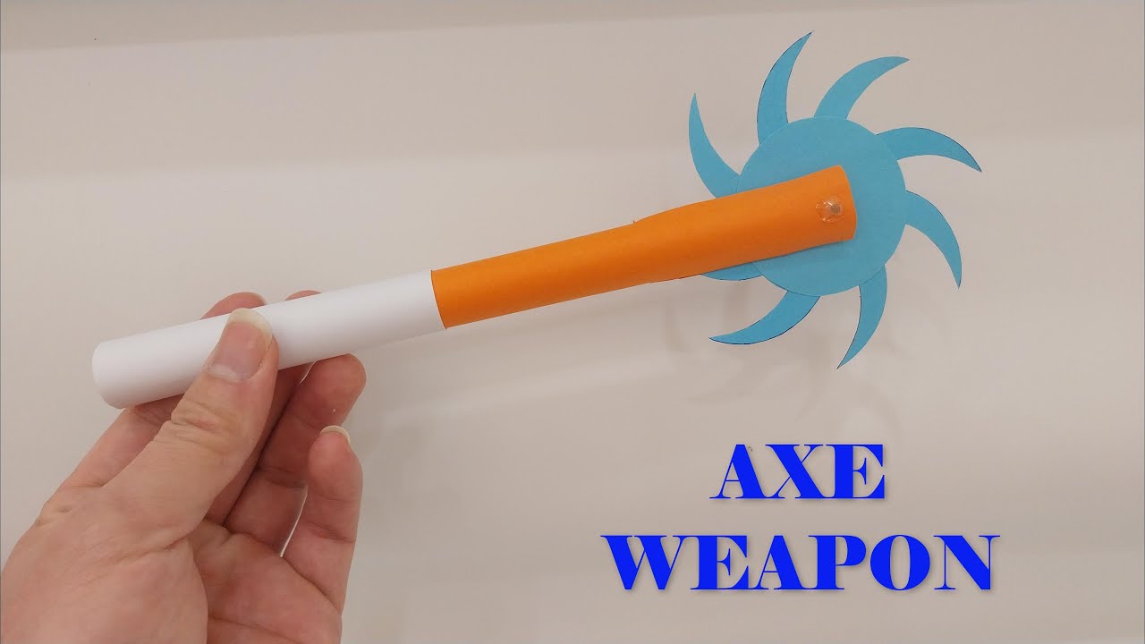 How to make paper axe weapon | Saw blade axe weapon - YouTube