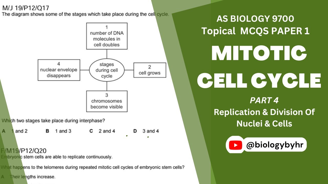 Mitotic Cell Cycle | Topical MCQs | Part 4 | AS Level Biology 9700 ...