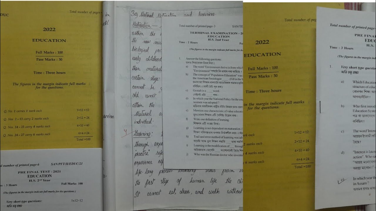 HS Education Questions all Papers _2021-22_ with Answers_ ASHEC - YouTube