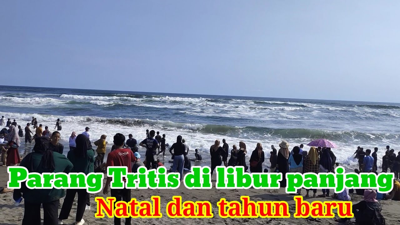 Pantai parang Tritis di musim liburan Natal dan tahun baru - YouTube