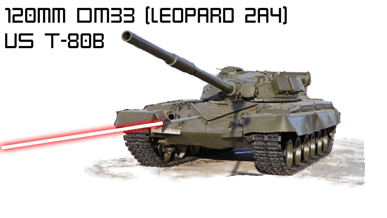 LEOPARD 2A4 vs T-80B | 120mm DM33 APFSDS Armour Penetration Simulation ...