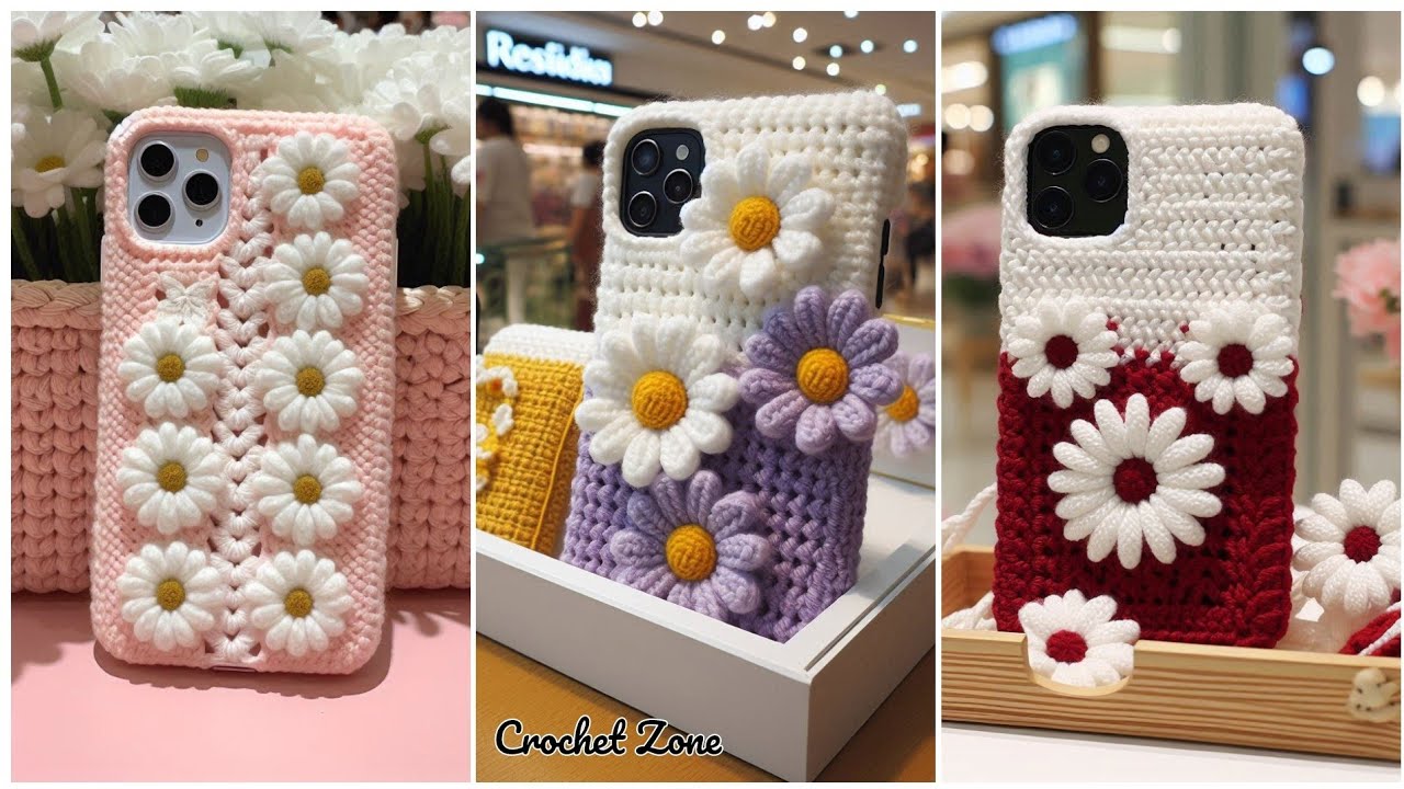 Cute Crochet stylist Phone Cover Design Ideas. Crochet phone cover ...