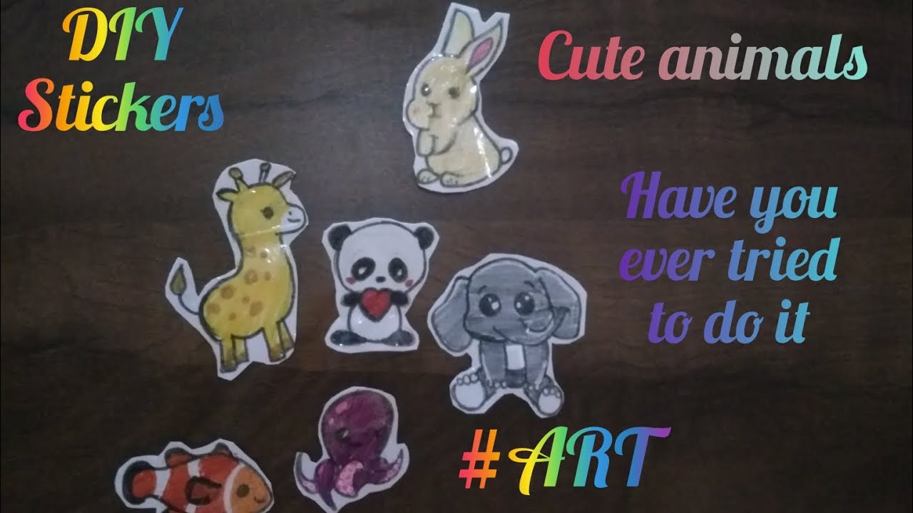 DIY Cute animal stickers #Arnav's Ultimate Art 🎨 - YouTube