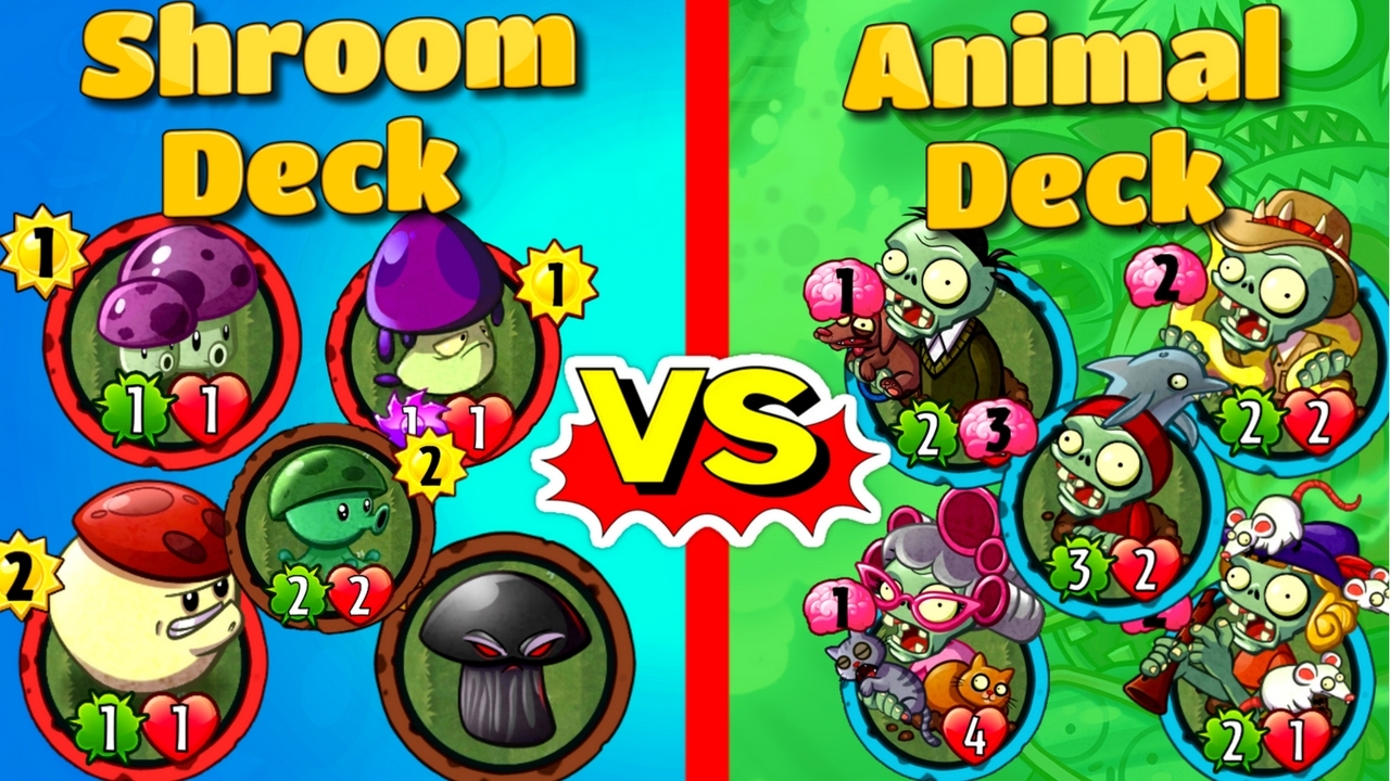 Plants vs Zombies Heroes Shroom vs Animal Deck - YouTube