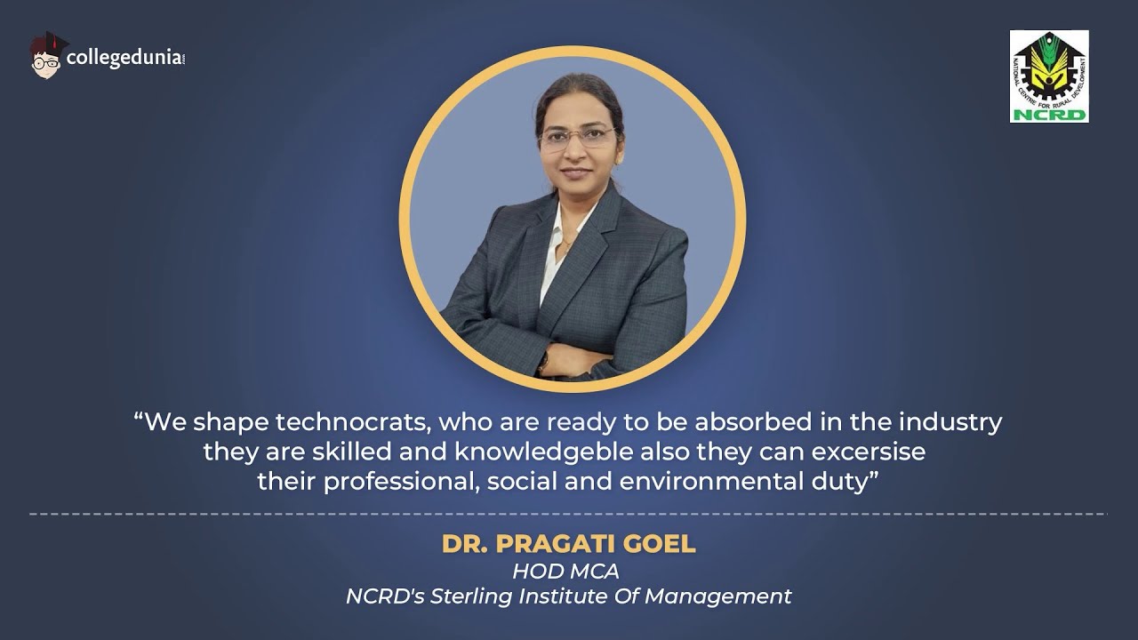 Dr. Pragati Goel | HOD MCA | NCRD's Sterling Institute Of Management - YouTube