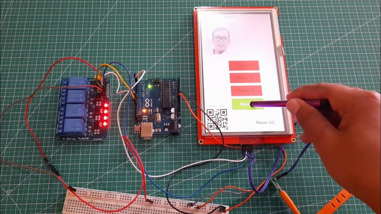 HMI Nextion: Control 4 Relays with Arduino Uno - YouTube