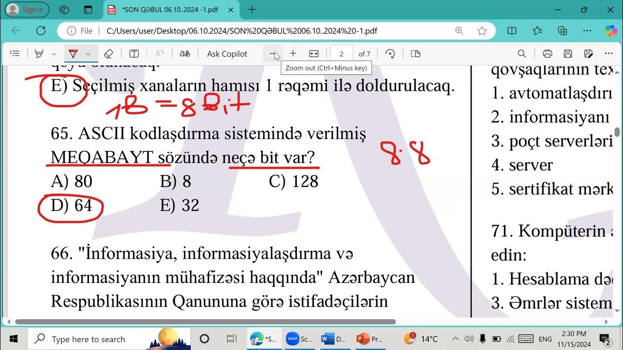 6 oktyabr qəbul. İnformatika! BA/BB bütün suallar! - YouTube