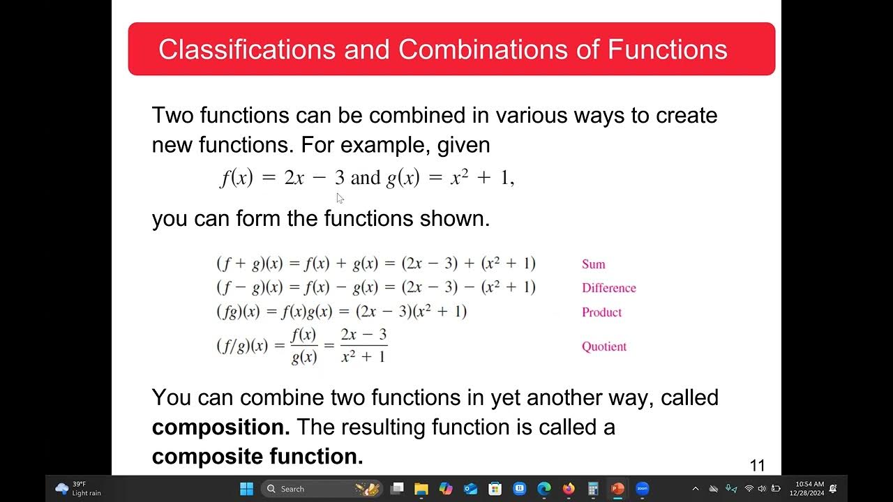 Functions and Thier graphs. Classify functions and recognize ...