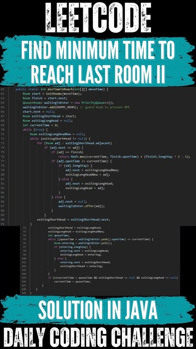LeetCode : 3342. Find Minimum Time to Reach Last Room II💛🖤 Solution 👆🏻🔗 #leetcode #java # ...