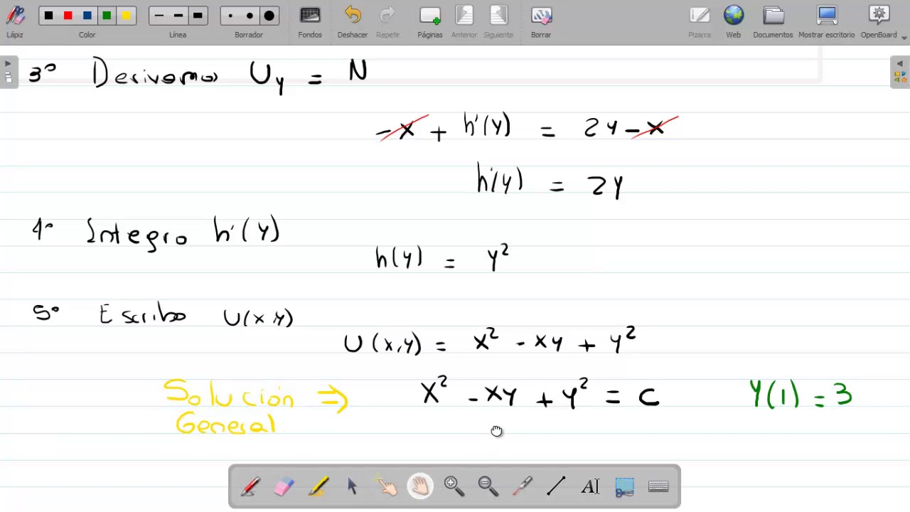 Ecuación Diferencial Exacta, solución particular explícita de e ...