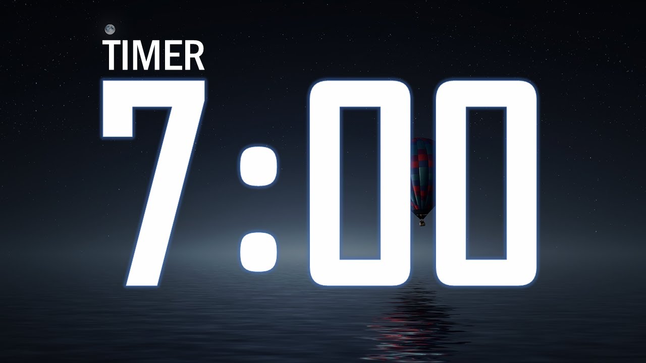 Clock 7: 7 min timer with remainder music at 6, 5, 4, 3, 2, 1 minute ...