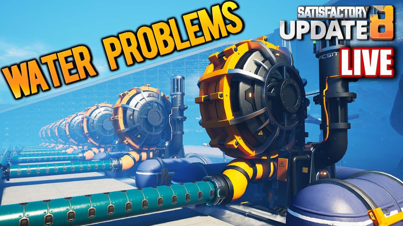 Turning 8,000 Water into Plastic Satisfactory Update 8 (Livestream ...