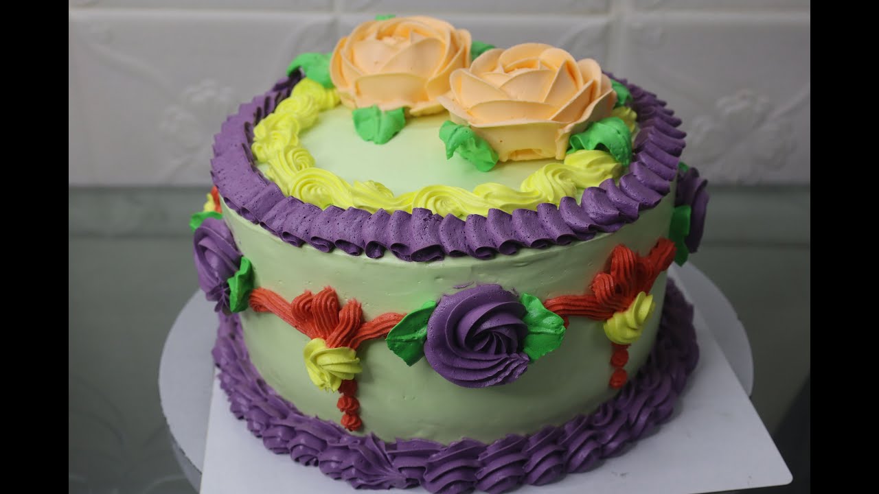 Purple Colour Cake Design - YouTube