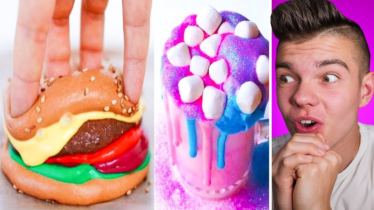 JEDZENIE ZE SLIME - Dziwne Satysfakcjonujące Filmy! - YouTube