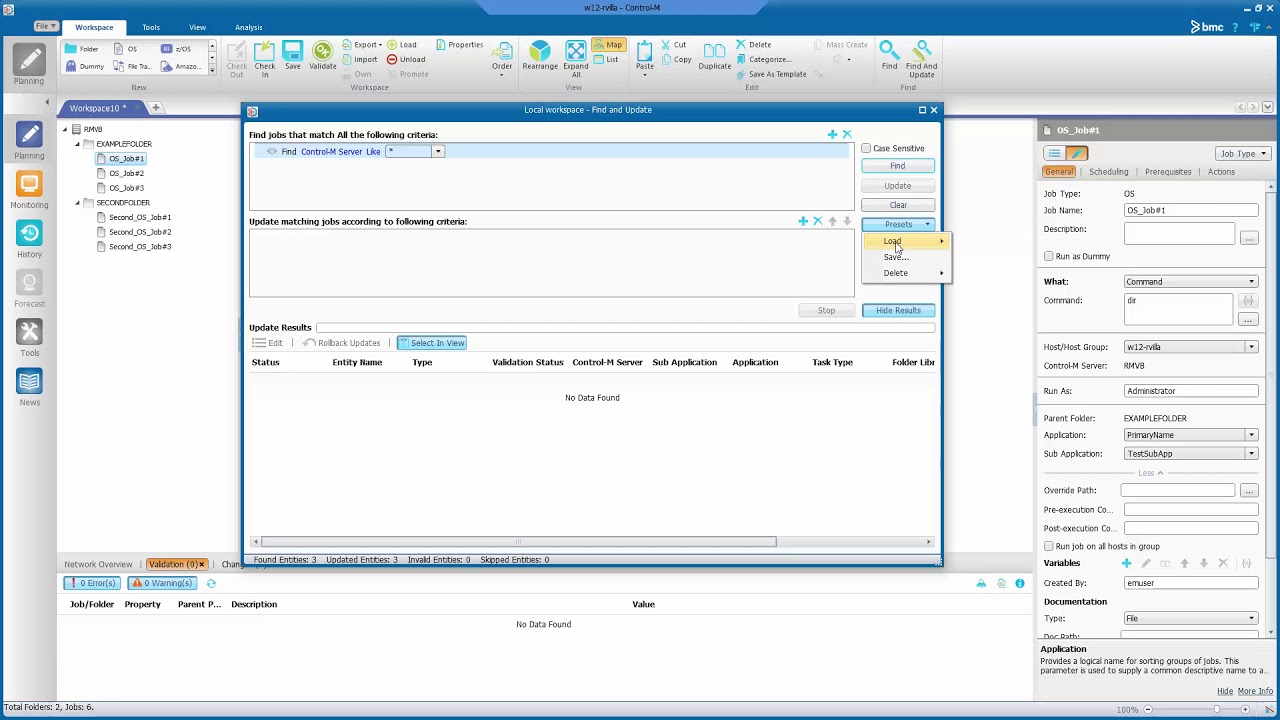 How to use Presets in Control-M for Find and Update. - YouTube