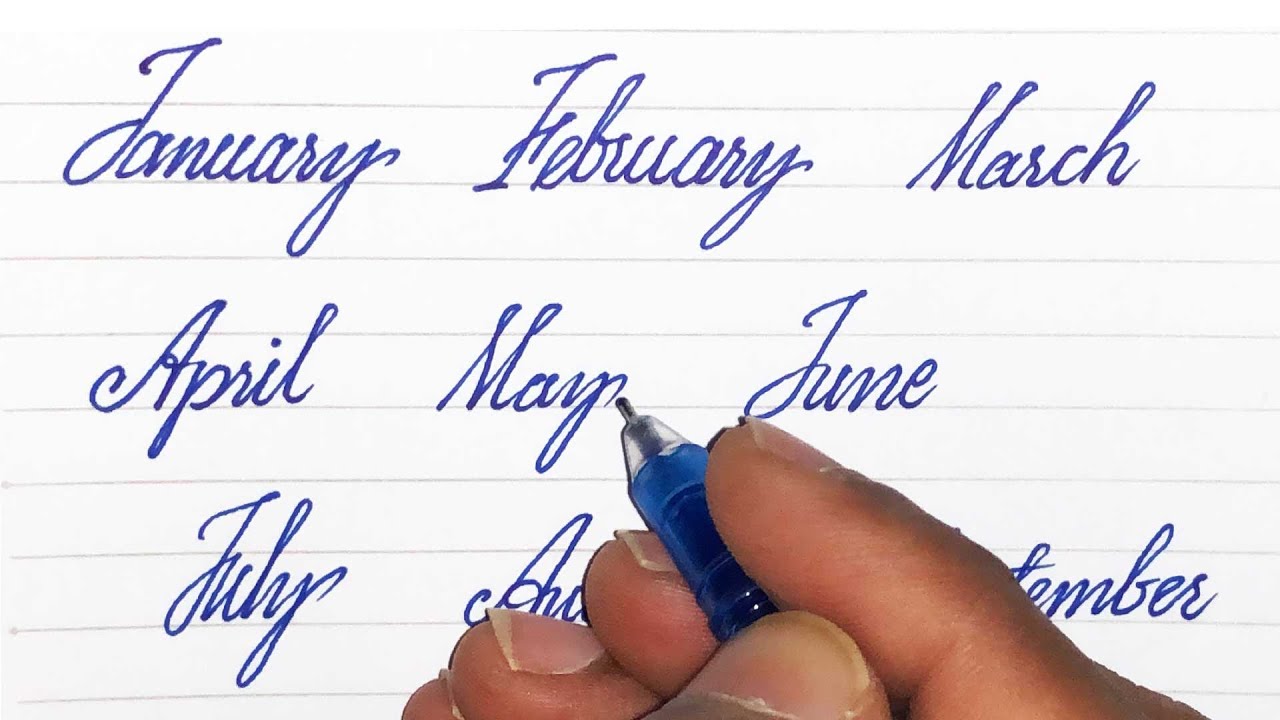Name of the months writing | January, February to December months name ...