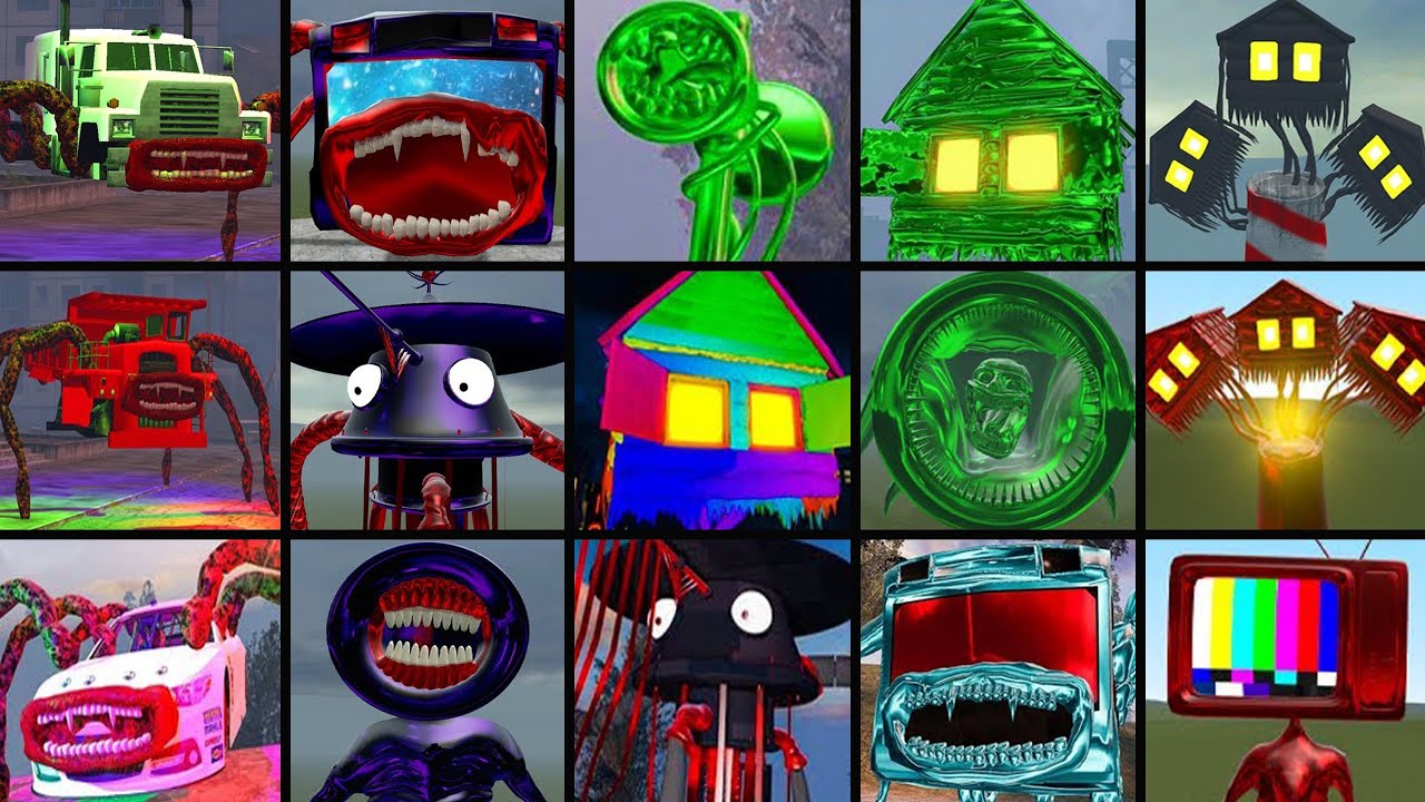 EVERYTHING TURNED INTO COLOR MONSTERS MEGAMIX | HOUSE HEAD, LIGHTHOUSE ...