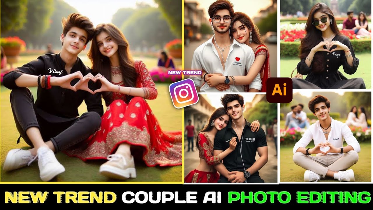 New Trend Couple Ai Photo Editing || How To Create 3D Ai Couple Photo ...